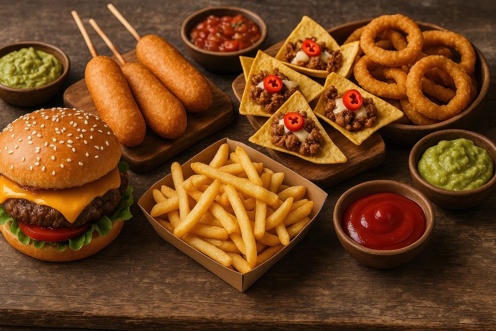 Delicious fast food assortment | Free Photo - rawpixel