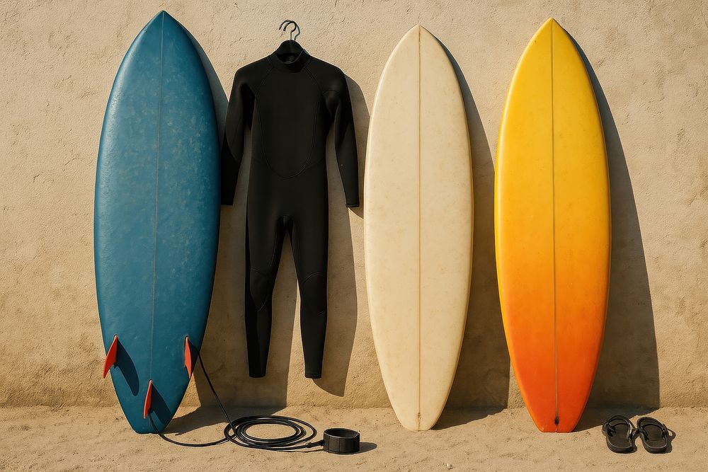 Surfboards wetsuit beach sand | Free Photo - rawpixel