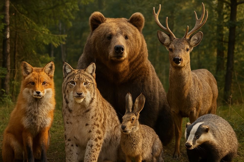 Forest animals gather peacefully | Free Photo - rawpixel
