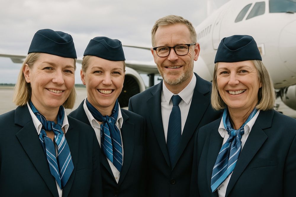 Airline crew smiling together | Free Photo - rawpixel