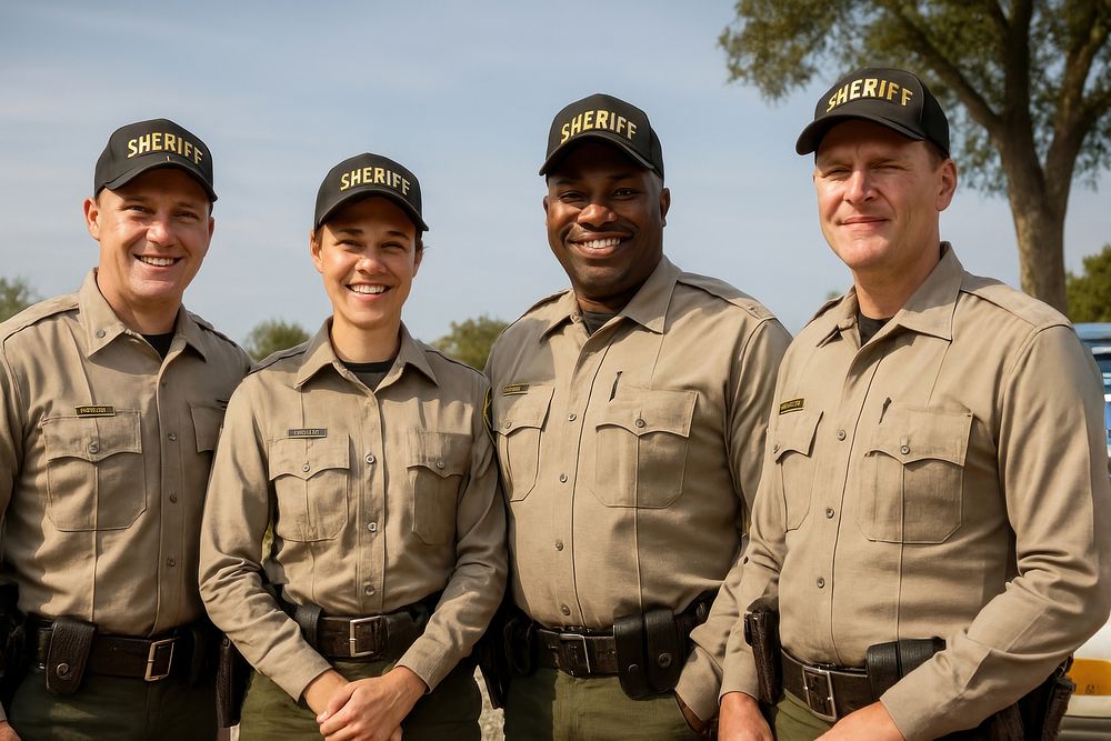 Sheriff team outdoor smiling | Free Photo - rawpixel