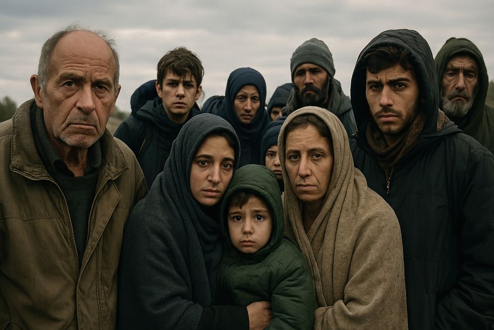 Somber group portrait outdoors. | Free Photo - rawpixel