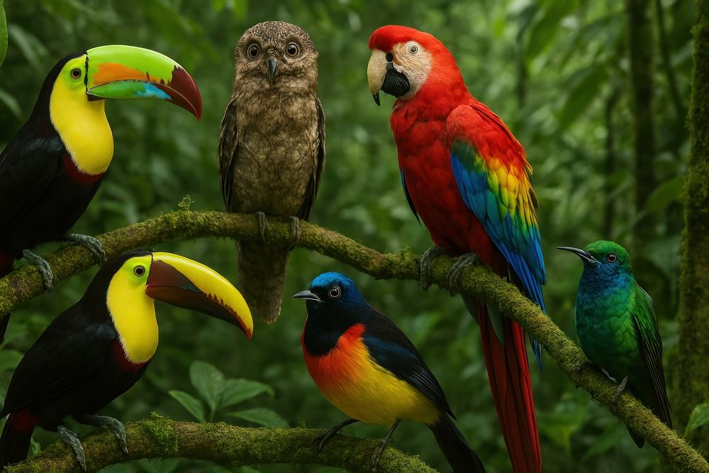 Colorful tropical birds together | Free Photo - rawpixel