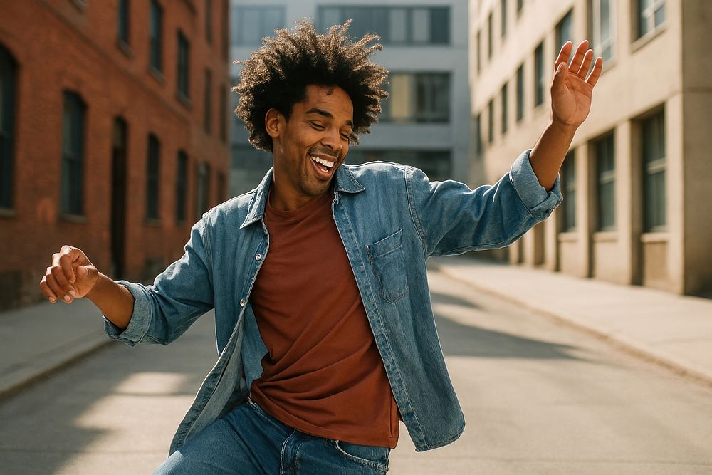 Joyful dance in sunlight street | Free Photo - rawpixel