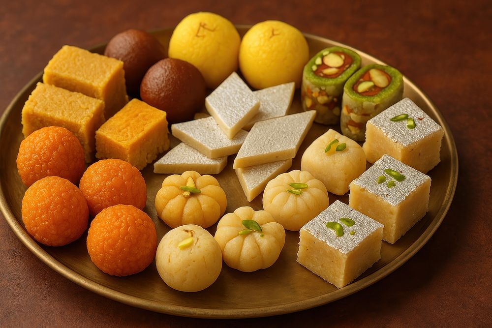 Assorted Indian sweets platter | Free Photo - rawpixel