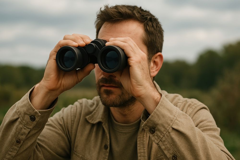Man observing nature through binoculars | Free Photo - rawpixel