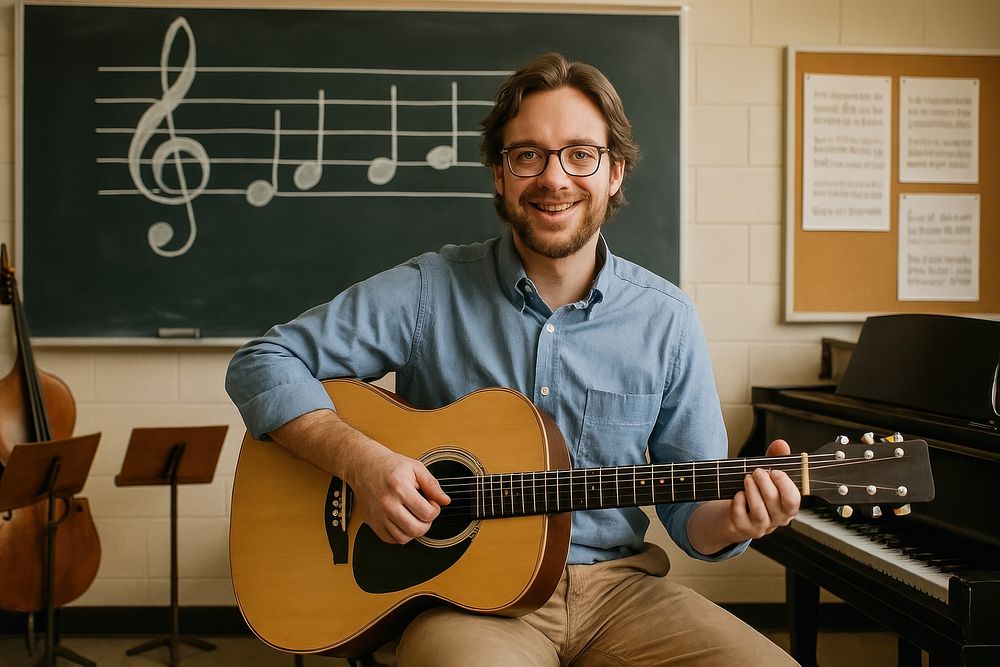 Music teacher classroom guitar | Free Photo - rawpixel