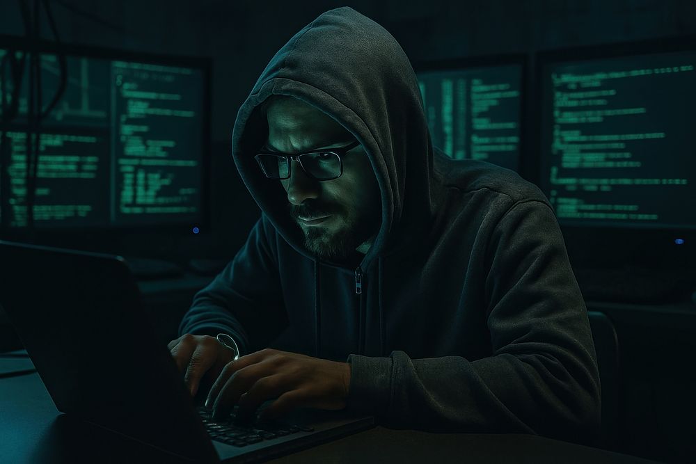 Hacker in dark room coding. | Free Photo - rawpixel