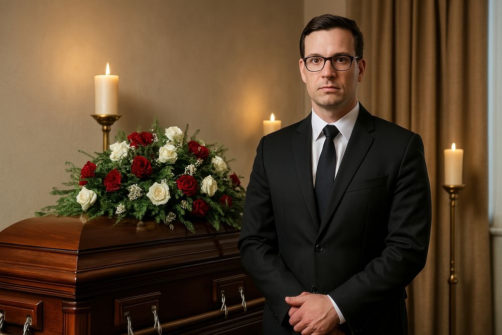 Somber funeral service with casket. | Free Photo - rawpixel