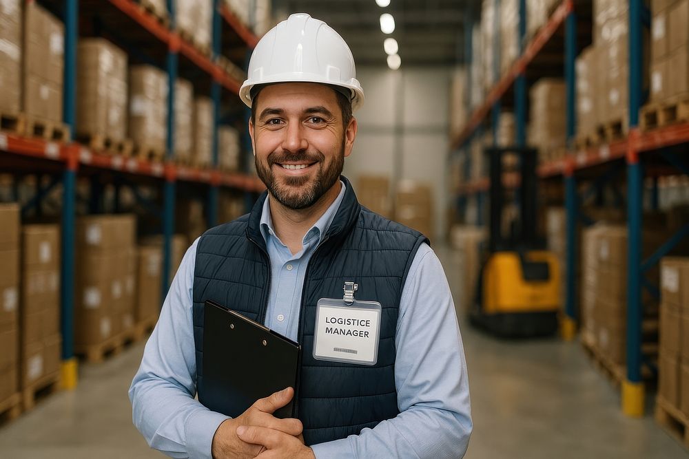 Warehouse logistics manager smiling | Free Photo - rawpixel