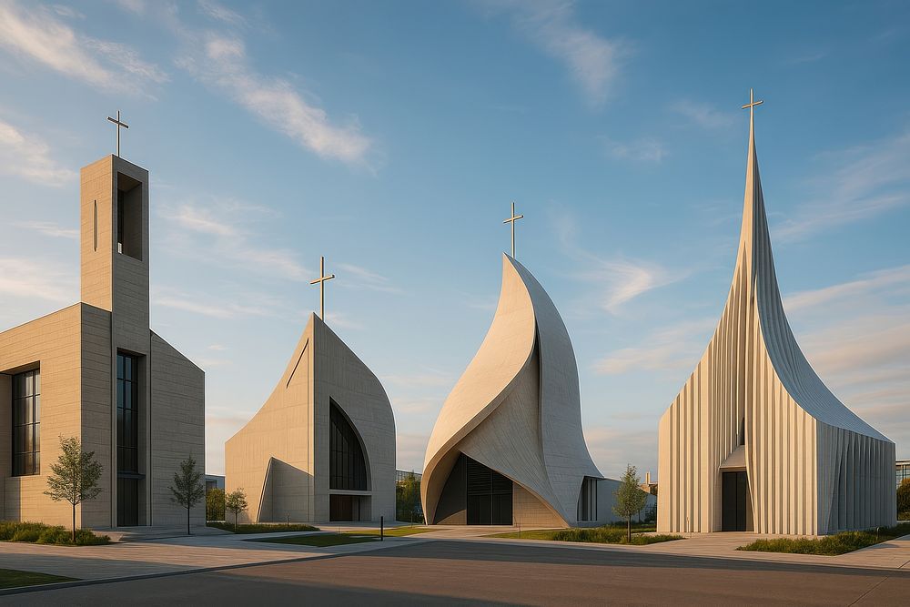 Modern architectural church designs. | Free Photo - rawpixel