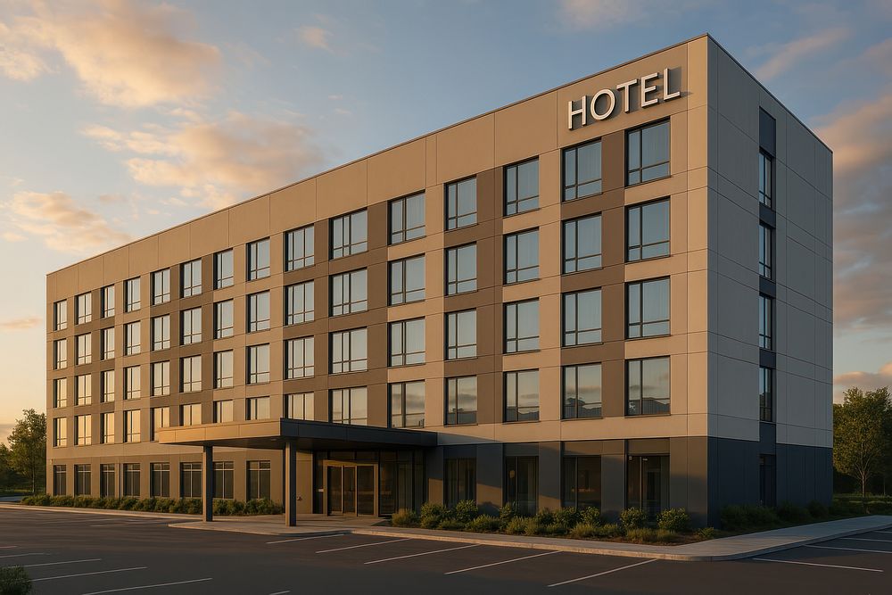 Modern hotel exterior architecture. | Free Photo - rawpixel