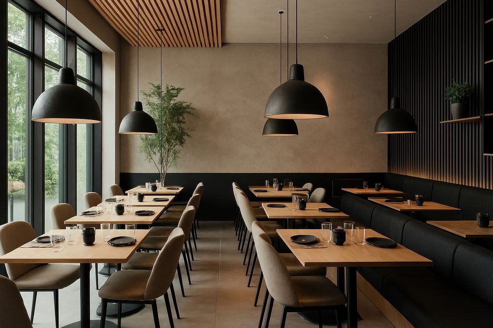 Modern minimalist restaurant interior design | Free Photo - rawpixel