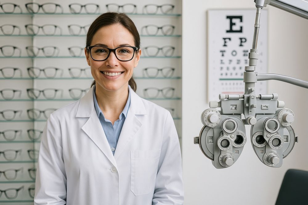 Optometrist smiling in clinic. | Free Photo - rawpixel