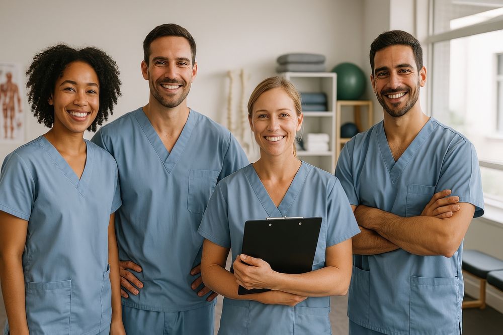 Smiling healthcare professionals in scrubs | Free Photo - rawpixel
