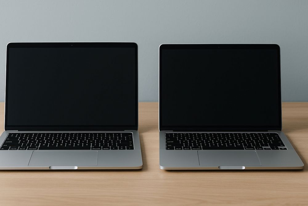 Dual laptops on desk | Free Photo - rawpixel