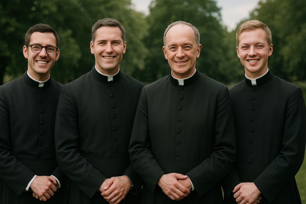 Priests smiling outdoors together | Free Photo - rawpixel