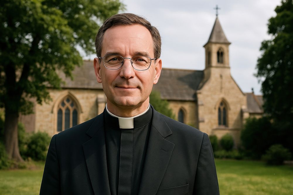 Priest standing historic churchyard | Free Photo - rawpixel