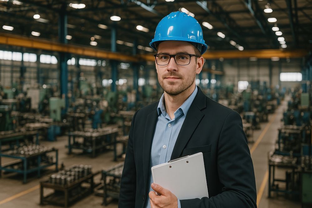 Engineer overseeing factory operations. | Free Photo - rawpixel