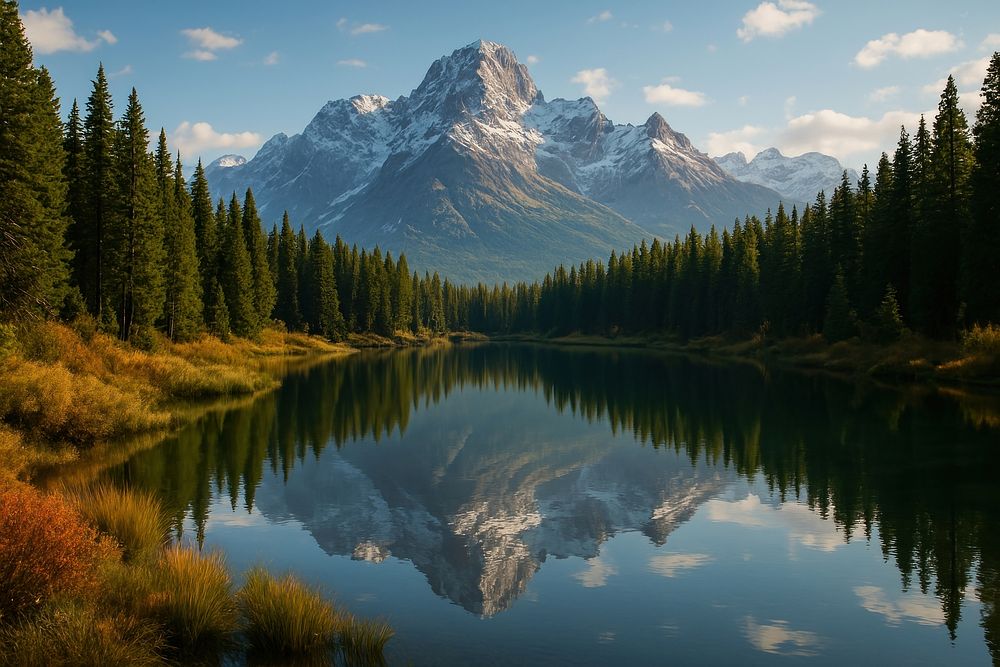 Majestic mountain reflection landscape | Free Photo - rawpixel
