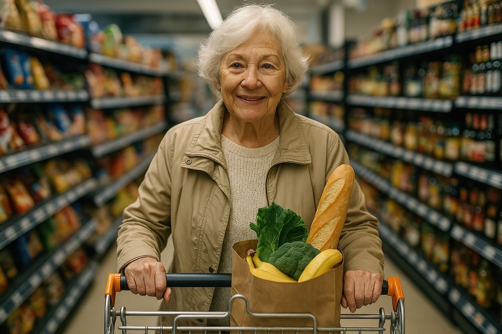 Senior shopping groceries aisle | Free Photo - rawpixel