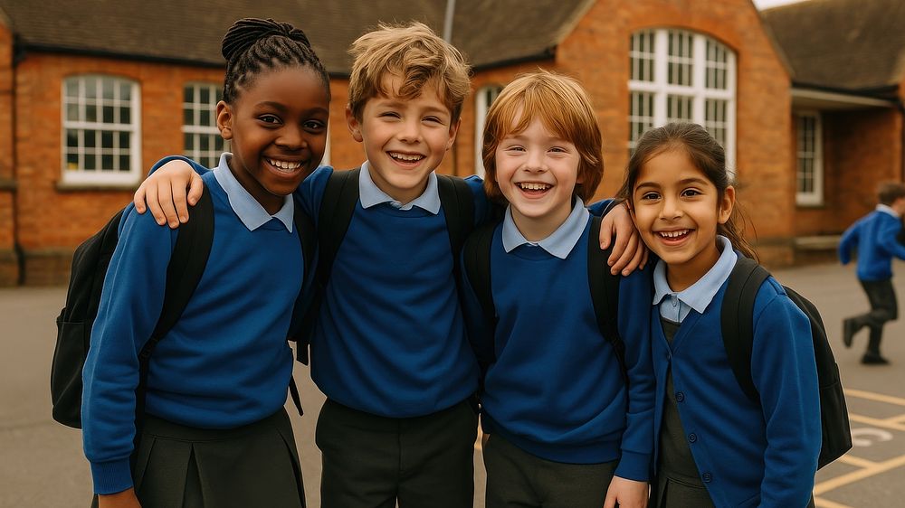 Happy diverse children in uniforms | Free Photo - rawpixel