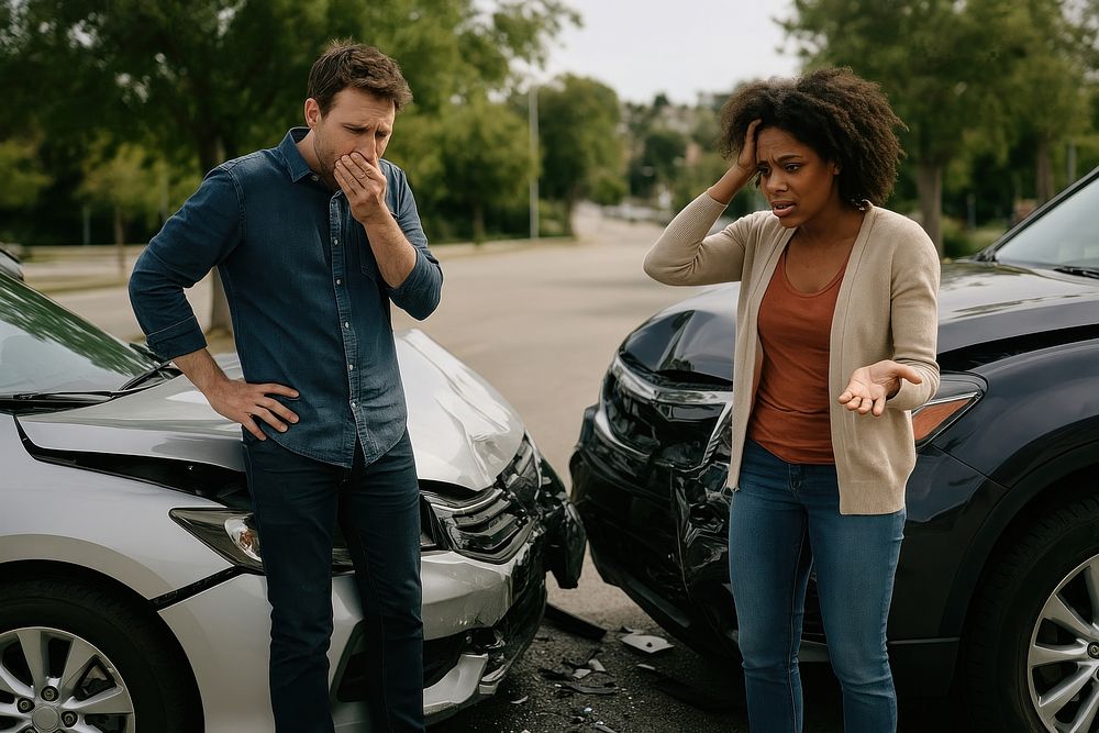 Car accident scene discussion. | Free Photo - rawpixel