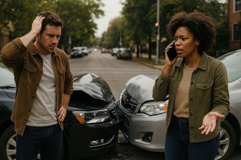 Car accident scene discussion. | Free Photo - rawpixel