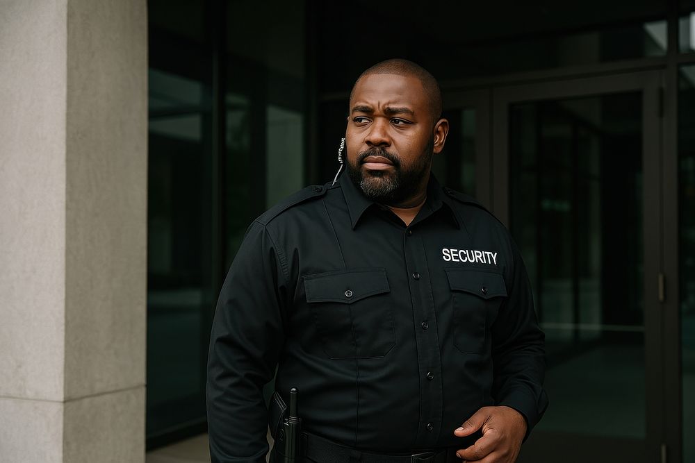 Professional security guard standing alert | Free Photo - rawpixel