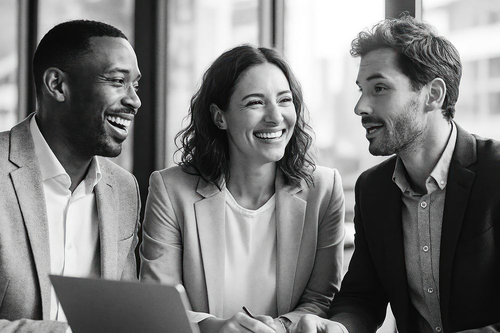 Professional joyful team collaboration | Free Photo - rawpixel