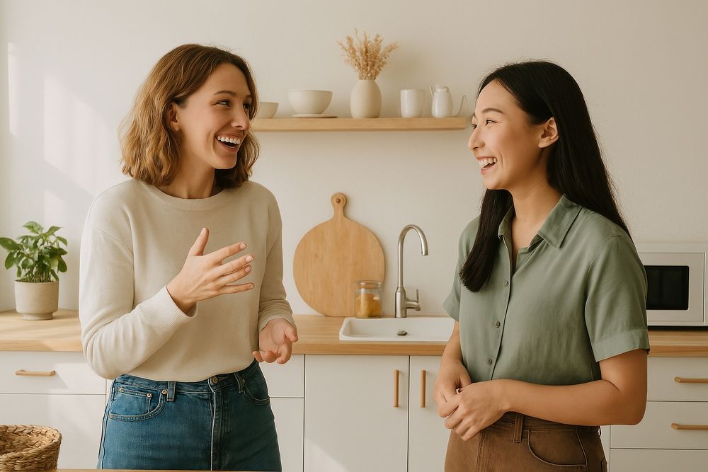 Friendly conversation in kitchen. | Free Photo - rawpixel