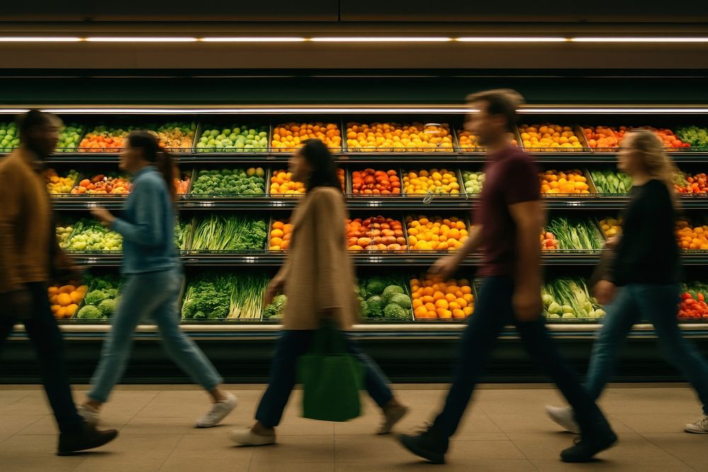 Vibrant produce aisle scene. | Free Photo - rawpixel
