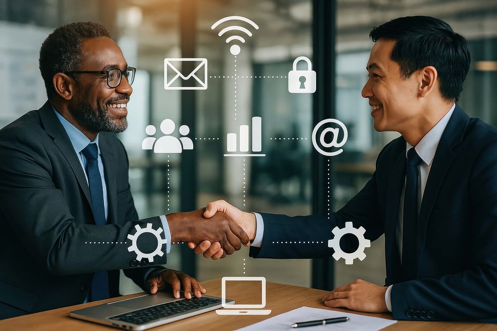 Business handshake technology integration | Free Photo - rawpixel