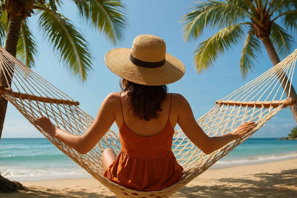 Relaxing beach hammock view | Free Photo - rawpixel