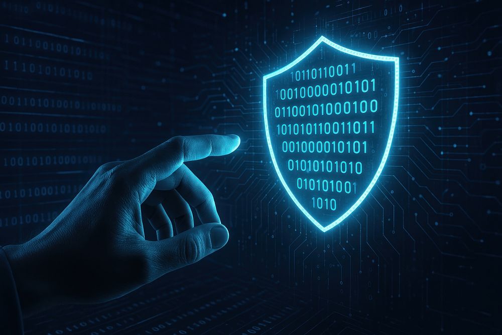 Digital security binary shield | Free Photo - rawpixel