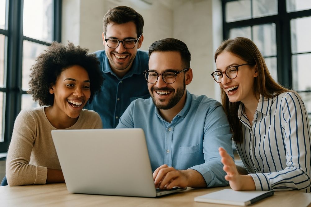 Team collaboration and joyful success | Free Photo - rawpixel