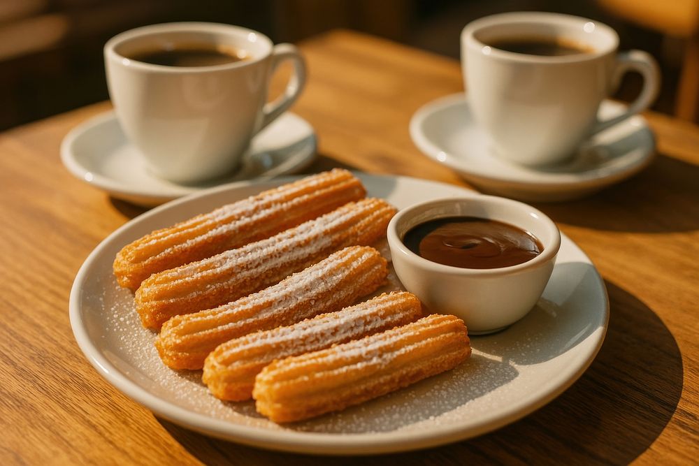 Churros coffee sweet delight | Free Photo - rawpixel
