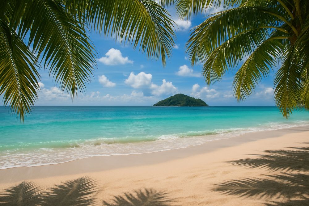 Tropical paradise beach scene | Free Photo - rawpixel