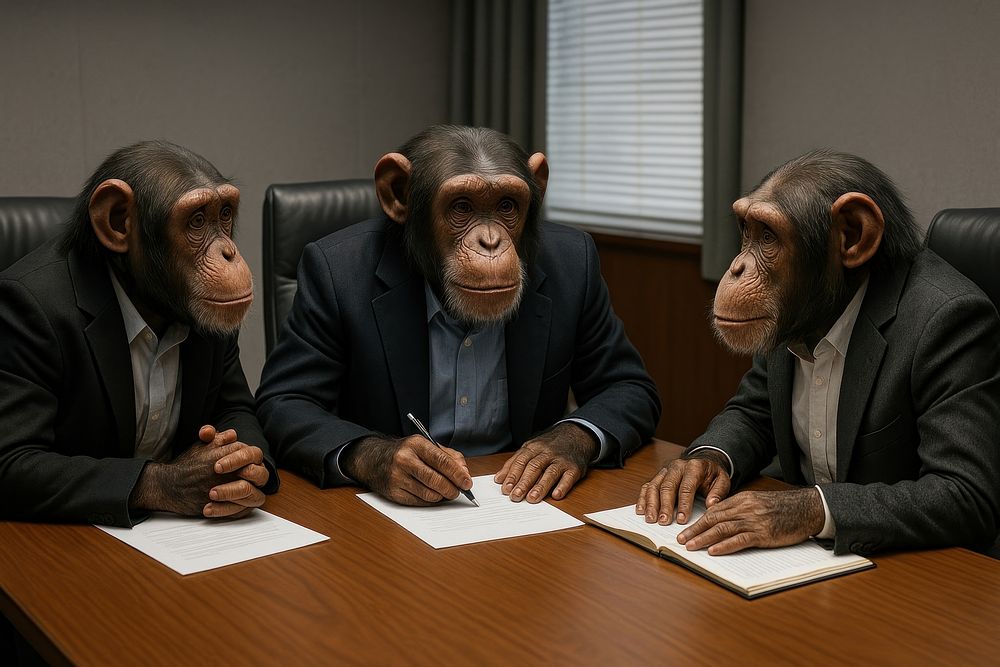 Chimpanzees in business suits | Free Photo - rawpixel