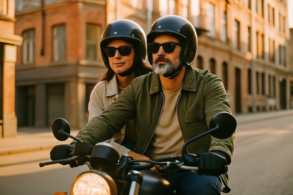 Couple riding motorcycle together. | Free Photo - rawpixel