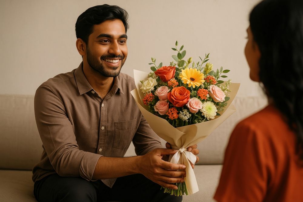 Joyful gift exchange moment | Free Photo - rawpixel