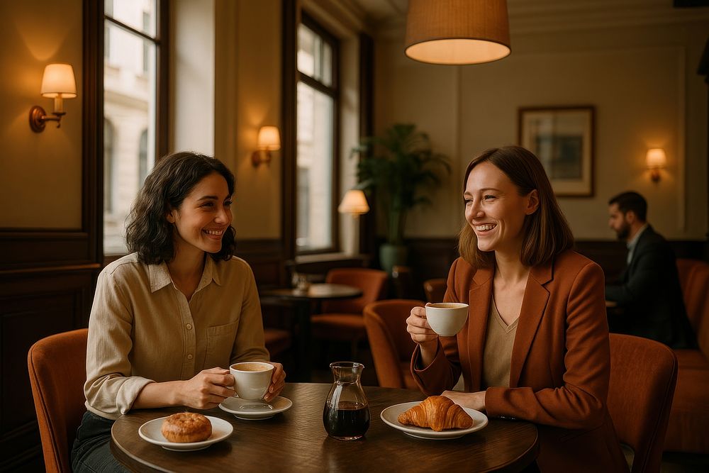 Cozy cafe conversation over coffee. | Free Photo - rawpixel