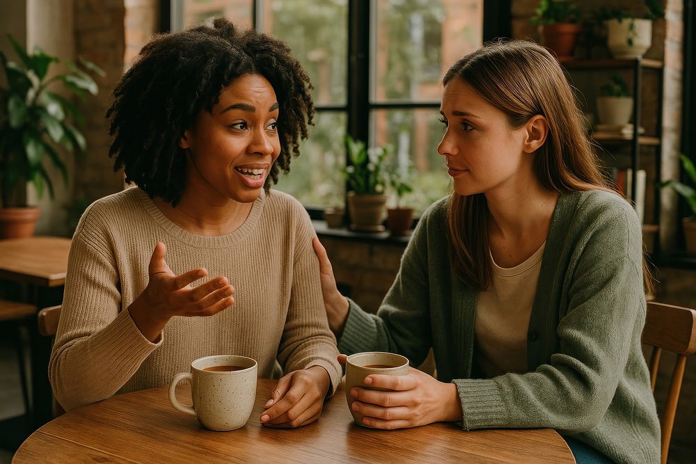 Friendly conversation over coffee. | Free Photo - rawpixel