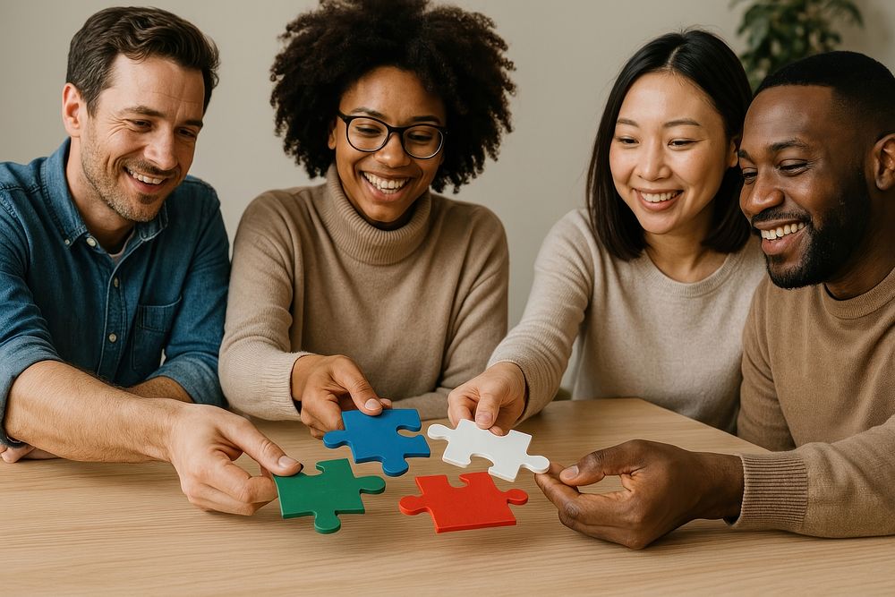 Diverse team solving puzzle. | Free Photo - rawpixel