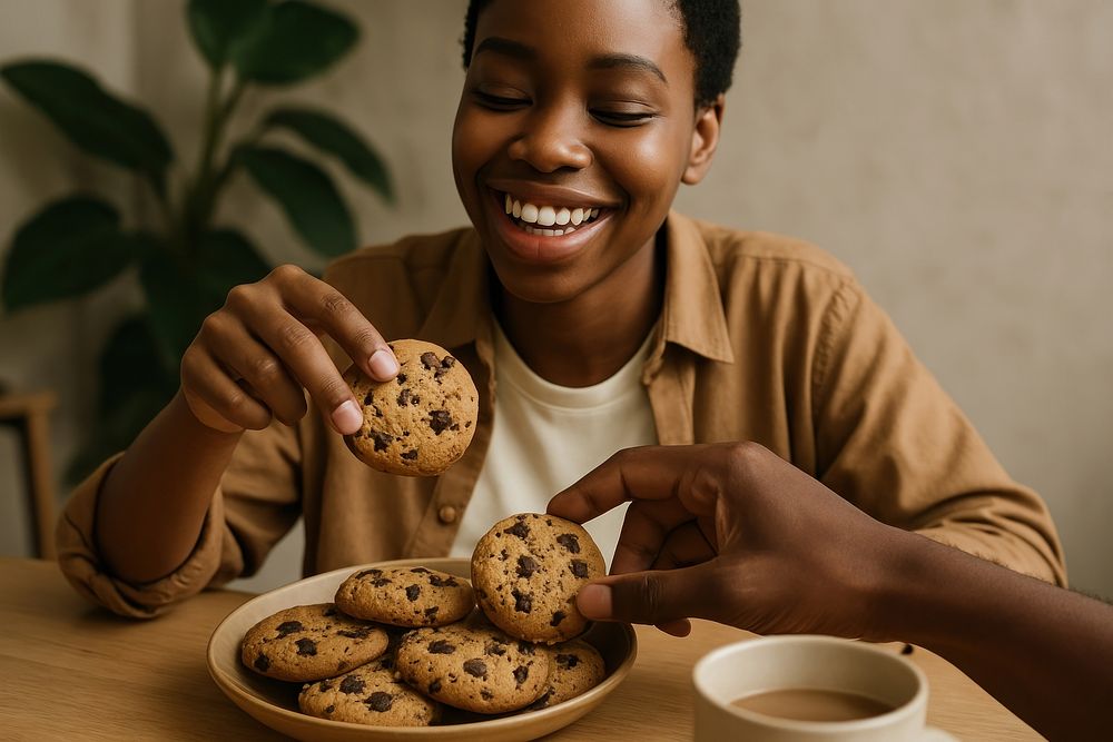 Joyful sharing cookies together | Free Photo - rawpixel