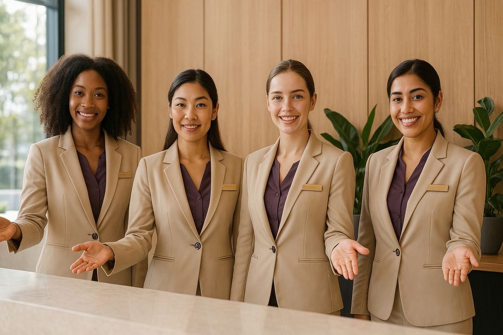 Welcoming hotel staff smiling | Free Photo - rawpixel
