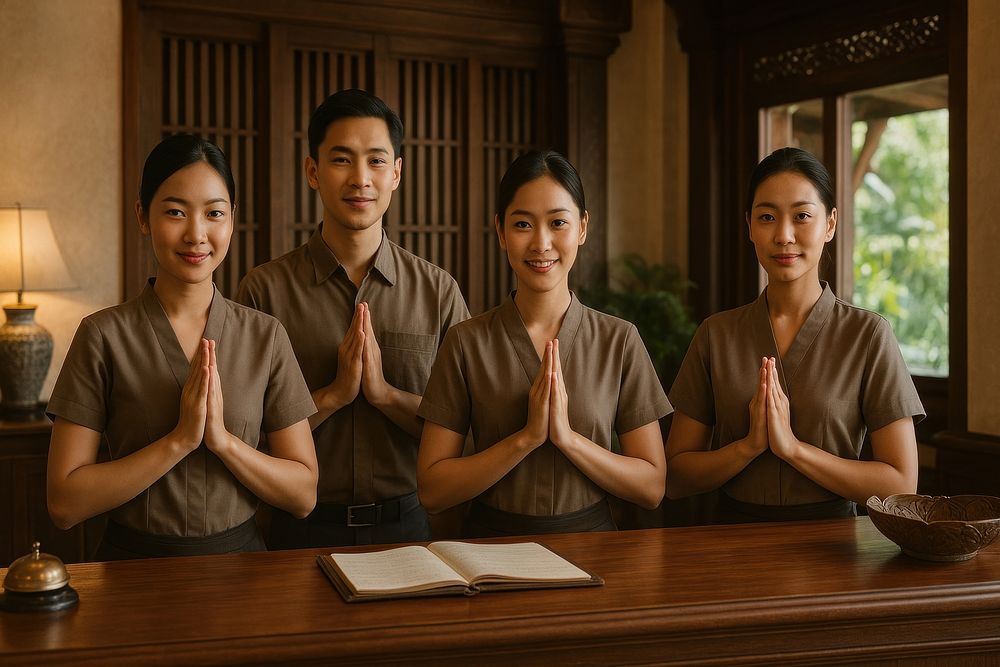 Welcoming spa staff smiling | Free Photo - rawpixel