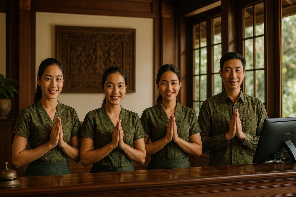 Warm hospitality staff greeting | Free Photo - rawpixel