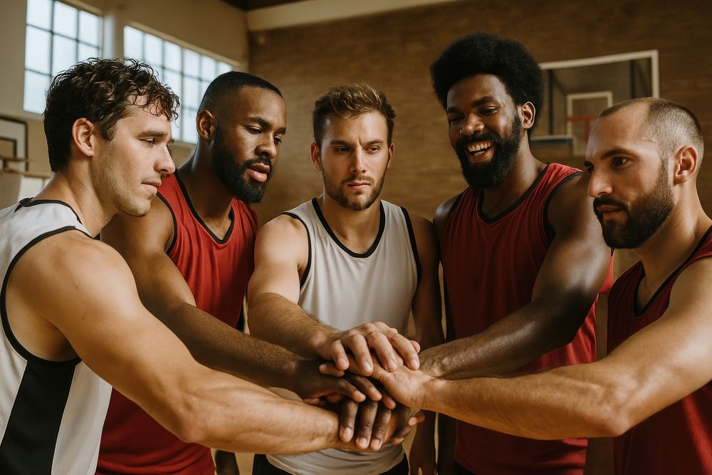Team unity basketball players huddle | Free Photo - rawpixel