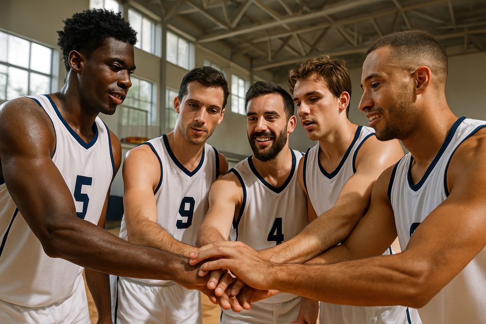 Team unity basketball players huddle | Free Photo - rawpixel